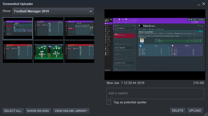 Taking screenshots in Football Manager – Fuller FM